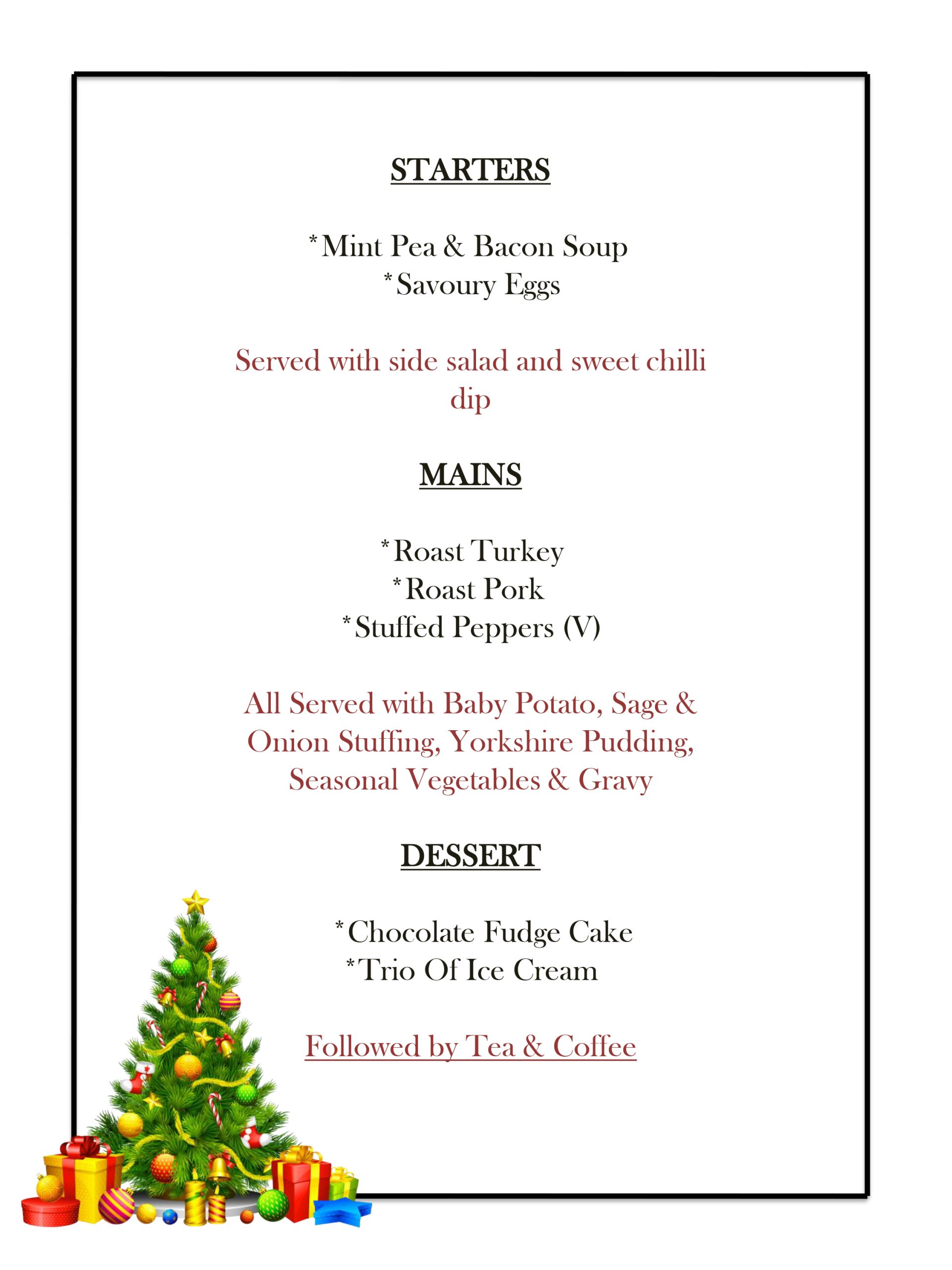 christmas menu tree – The Waverley Hotel